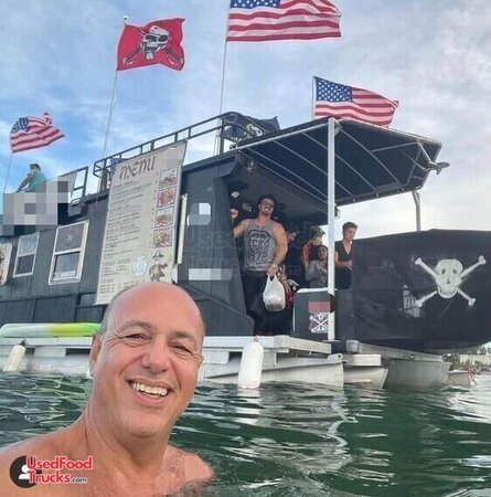 Permitted - 12 x 28 Pontoon Food Boat Floating Food Truck with 2021 ...