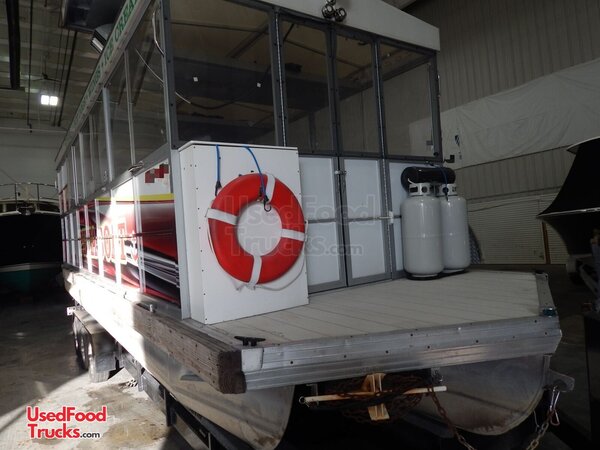 26' Pontoon Pizza Concession Boat with Restroom / Floating Pizza ...