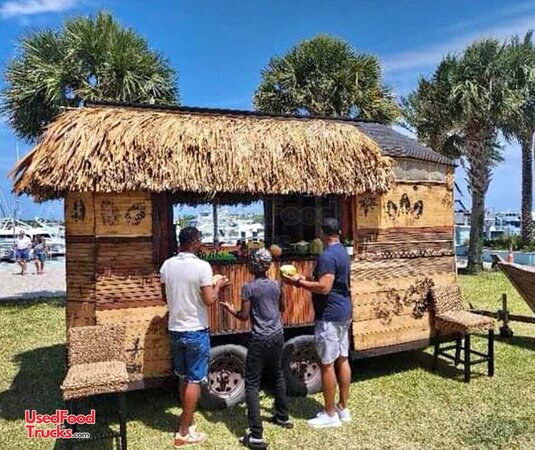 Eye Catching - 13.2' - Mobile Tiki Bar Mobile Beverage Trailer