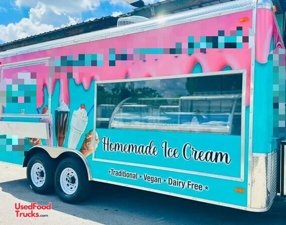 2023 8' x 18' Ice Cream Concession Trailer Mobile Vending Unit