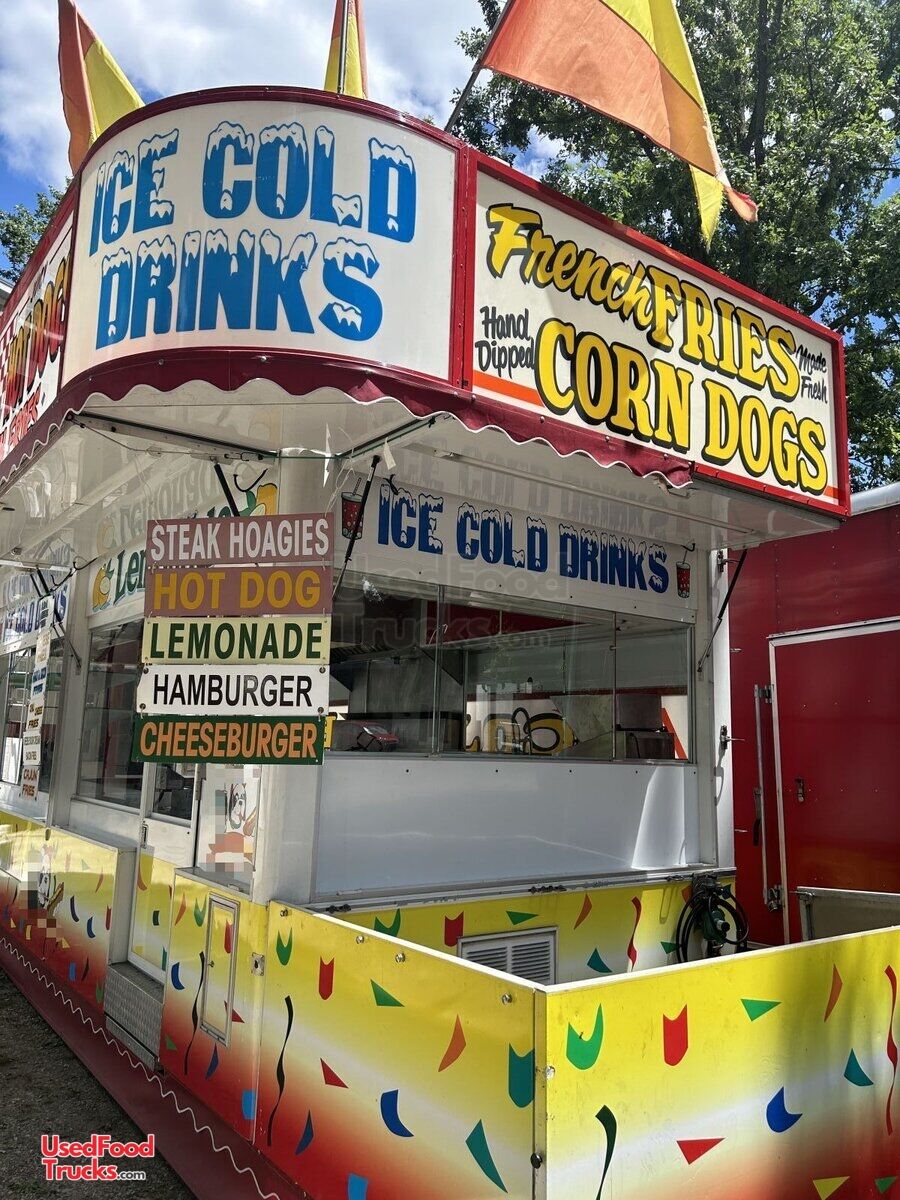 2001 8' x 20' Carnival Style Food Concession Trailer w/ Pro Fire System