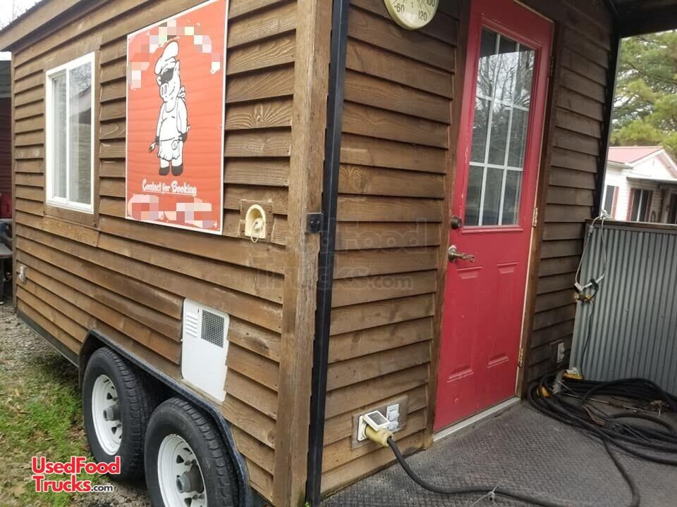 2008 8' x 25' Rustic Cabin Style Food Trailer w/ Porch