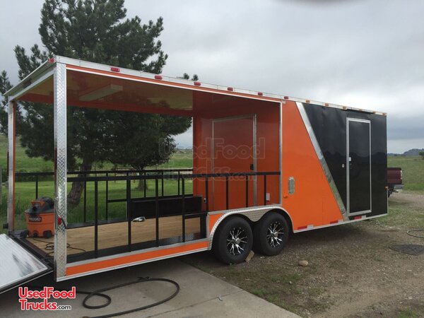 8.5' x 24' Custom Hybrid Concession Trailer with 12' Porch