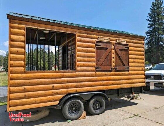 Log Cabin Style - Mobile Vending Unit Concession Trailer with Porch