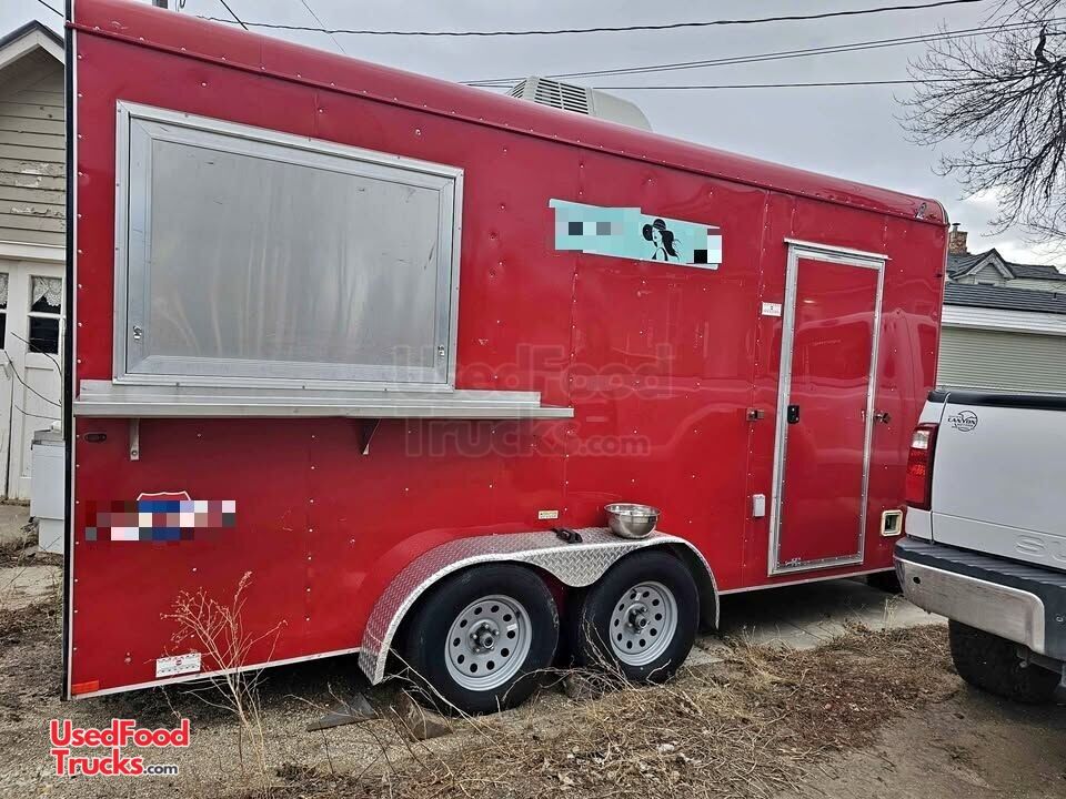 2018 7' x 17' Kitchen Food Concession Trailer with Pro-Fire System